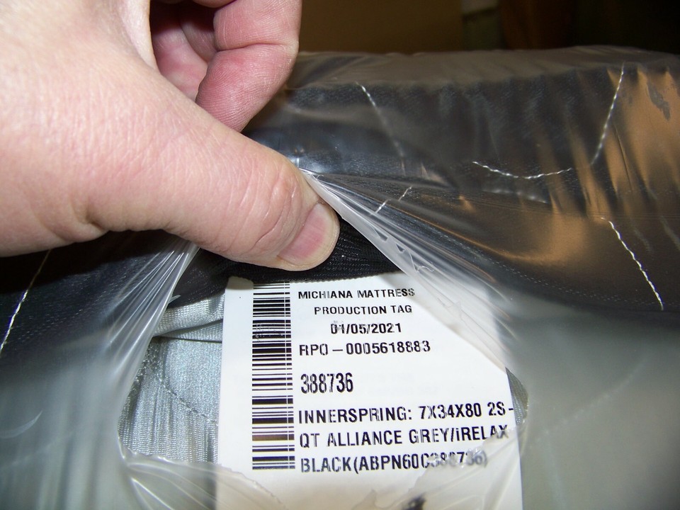 Michiana Mattress Innerspring 7x34x80 2S QT Alliance Grey/iRelax Black ...