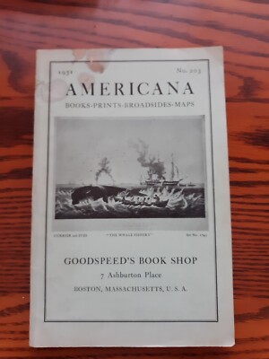 GOODSPEED'S BOOK SHOP "AMERICANA" 1931 | eBay