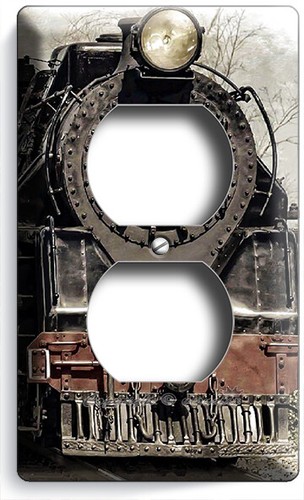 STEAM ENGINE TRAIN OLD RAILROAD LOCOMOTIVE OUTLET WALL PLATES RAILFAN ...