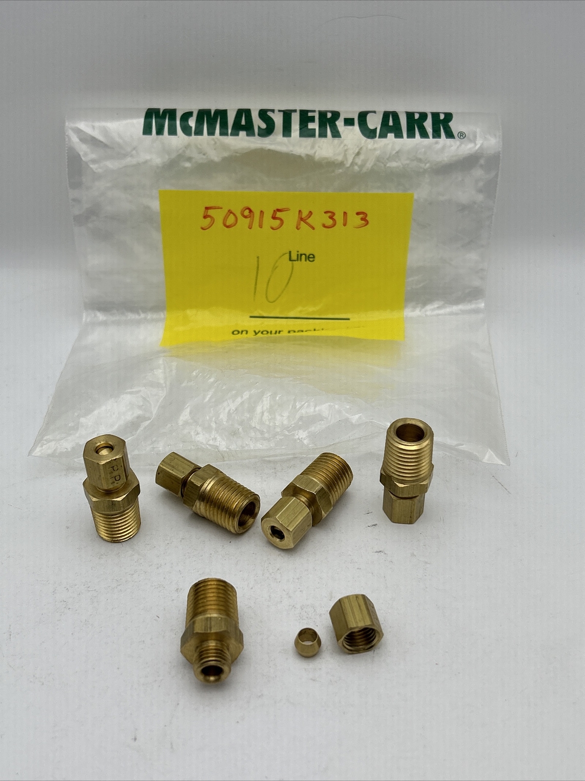 McMaster-Carr Compression Tube Adapter, 3/16" tube OD x 1/4" NPTF Male ...
