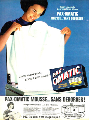 Publicité Advertising 0124 1963 lessive Pax-Omatic mousse sans déboder ...