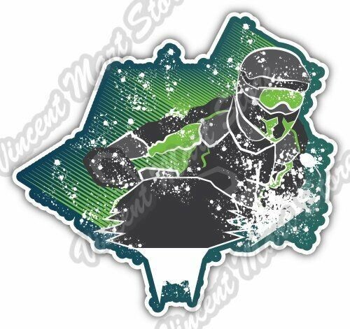 Snowmobile Ski-Doo Motocross Rider Winter Car Bumper Vinyl Sticker ...