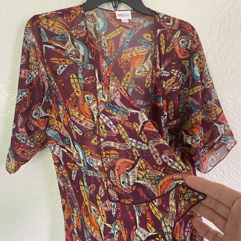LuLaRoe Women's Shirley Kimono Sheer Cover Up S Native American Print ...