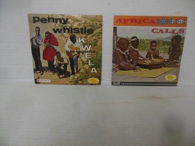 LOT of 2 exc 45 rpm AFRICAN MUSIC w/pic sleeves PENNYWHISTLE KWELA ...