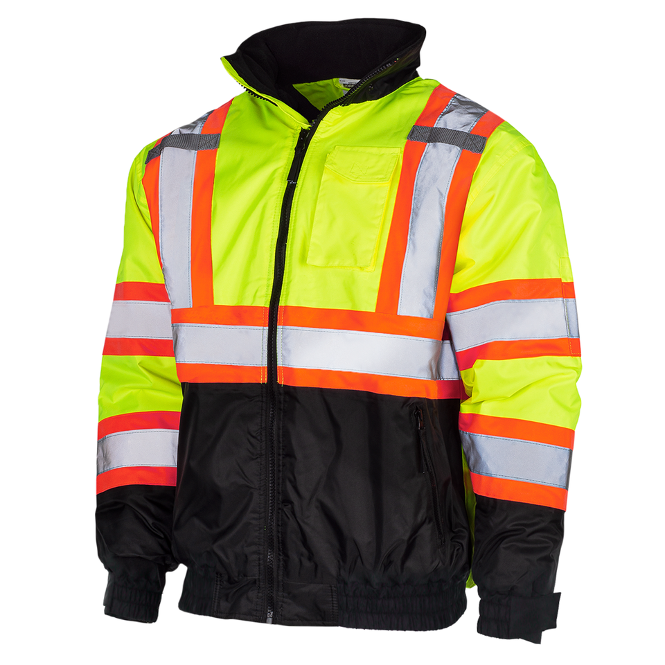 Hi-Vis Insulated Safety Bomber X Back Reflective Jacket ROAD WORK HIGH ...