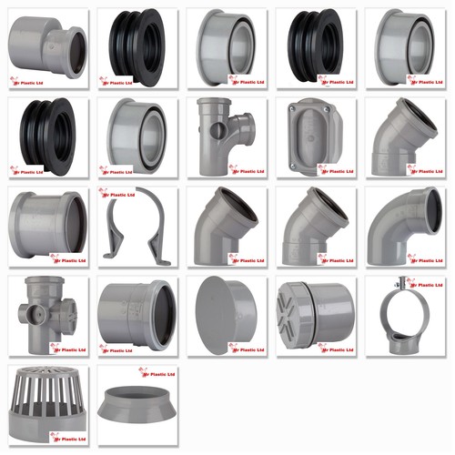Polypipe 82mm / 3" Push Fit Soil and Vent Fittings in Grey | eBay UK