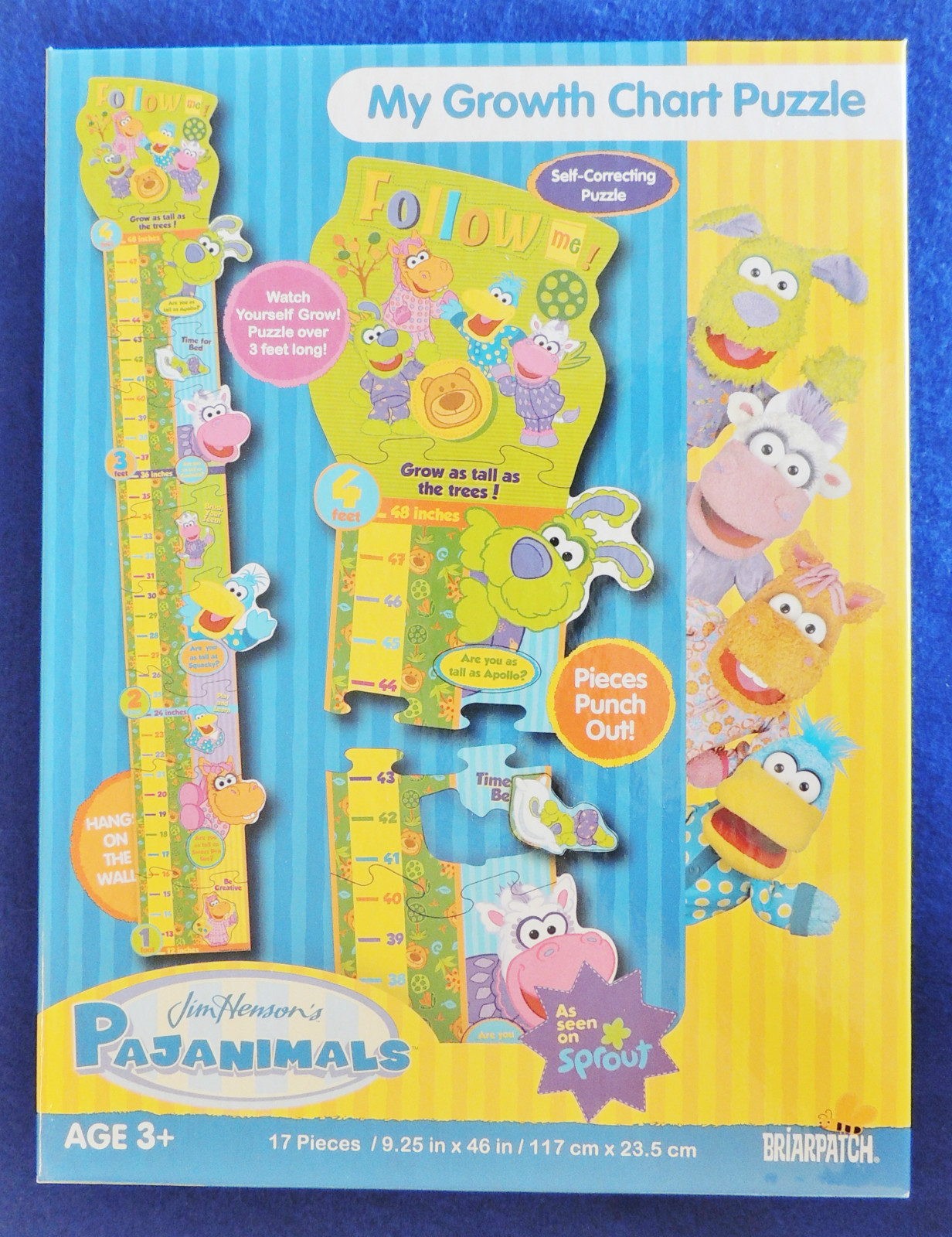 17pc My Growth Chart Puzzle Jim Henson Pajanimals Briarpatch 9-1/4" x ...