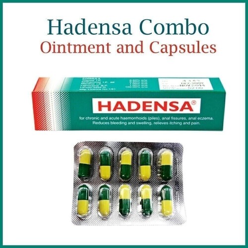 Hadensa Combo Ointment 1 Tubes 40gm and 10 capsules For Piles, F/S Exp ...