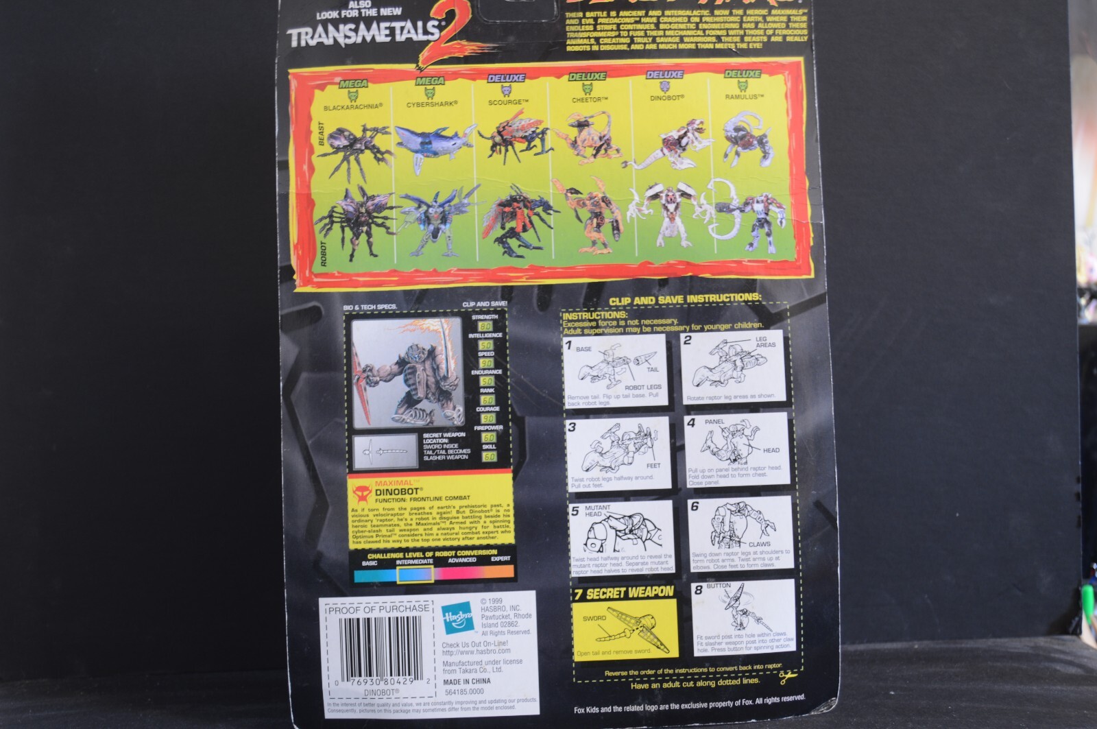 Transformers Beast Wars Dinobot Fox Kids Heroic Maximal 1999 | eBay