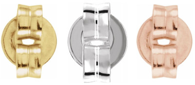 Best 14k Solid Gold Earring Back Friction Back - 6.8mm Pad White Yellow ...