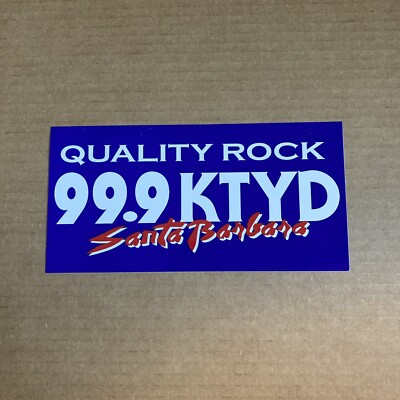 99.9 FM KTYD Santa Barbara Quality Rock Radio Station Bumper Sticker ...