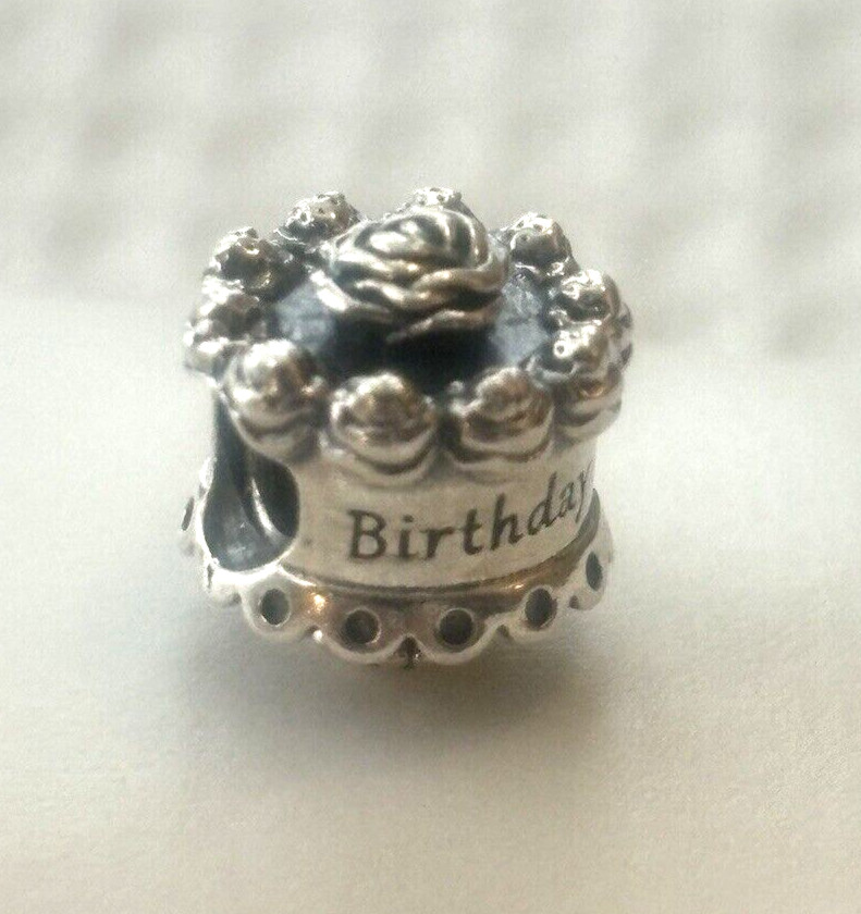 Pandora silver charm - " Happy Birthday" cake - Very … - Gem