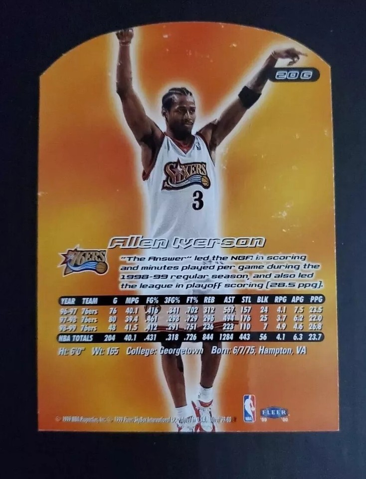2000 Fleer #20G Allen Iverson Gold Medallion Die-Cut | eBay
