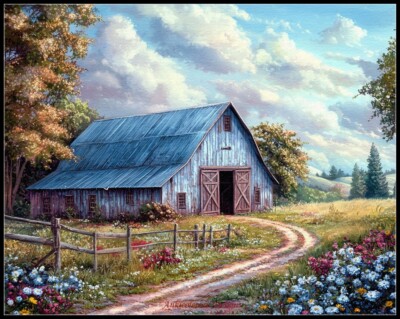 Abandoned Barn - Chart Counted Cross Stitch Patterns Needlework DIY DMC ...