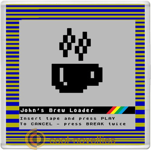 PERSONALISED ZX SPECTRUM LOADING SCREEN COASTER / BEER MAT NOVELTY GIFT ...