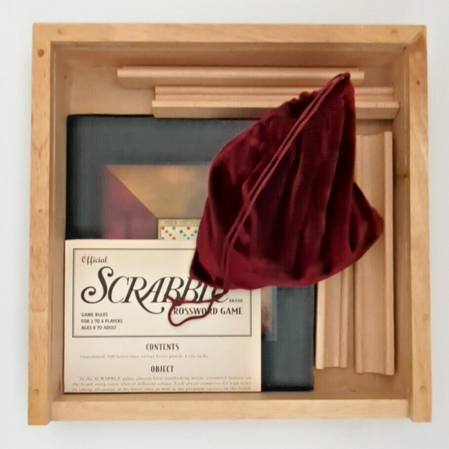 Official Scrabble Wooden Box Nostalgia Game Series Parker Bros Complete ...