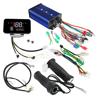48V 60V 72V 3000W Brushless Controller Display Wring Kit E Bike Go Kart ...