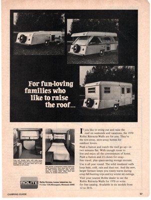 Rolite Retracta-Walls Camper Trailer 1969 Vintage Print Ad Original Man ...