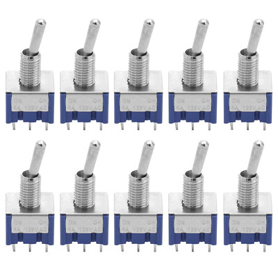 10PCS Mini Toggle Switch DPDT 6 Pin 2 Position ON/ON Small Toggle ...