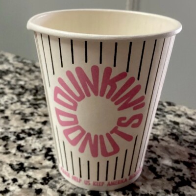 1970’s Dunkin Donuts Pink Round Logo Paper Coffee Cup Mug NOS | eBay