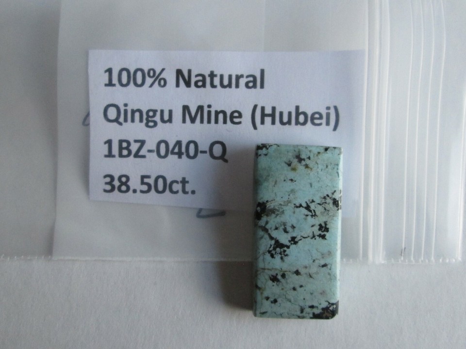 38.50 ct. 100% Natural Qingu Mine, Hubei Turquoise Cabochon Gemstone ...