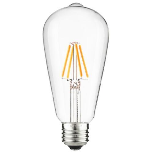 Sunlite LED Filament Style Edison Light Bulb 4.5W Dim 27K-Warm White, 6 ...