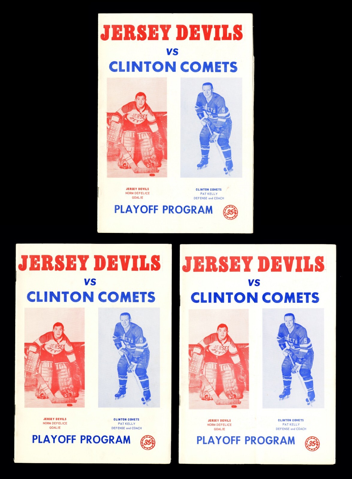 1967 EHL PLAYOFF PROGRAMS ALL THREE GAMES SCORED NEW JERSEY DEVILS NORM ...