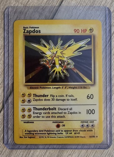 Pokémon TCG Zapdos Base Set 16/102 Holo Unlimited Holo Rare | eBay