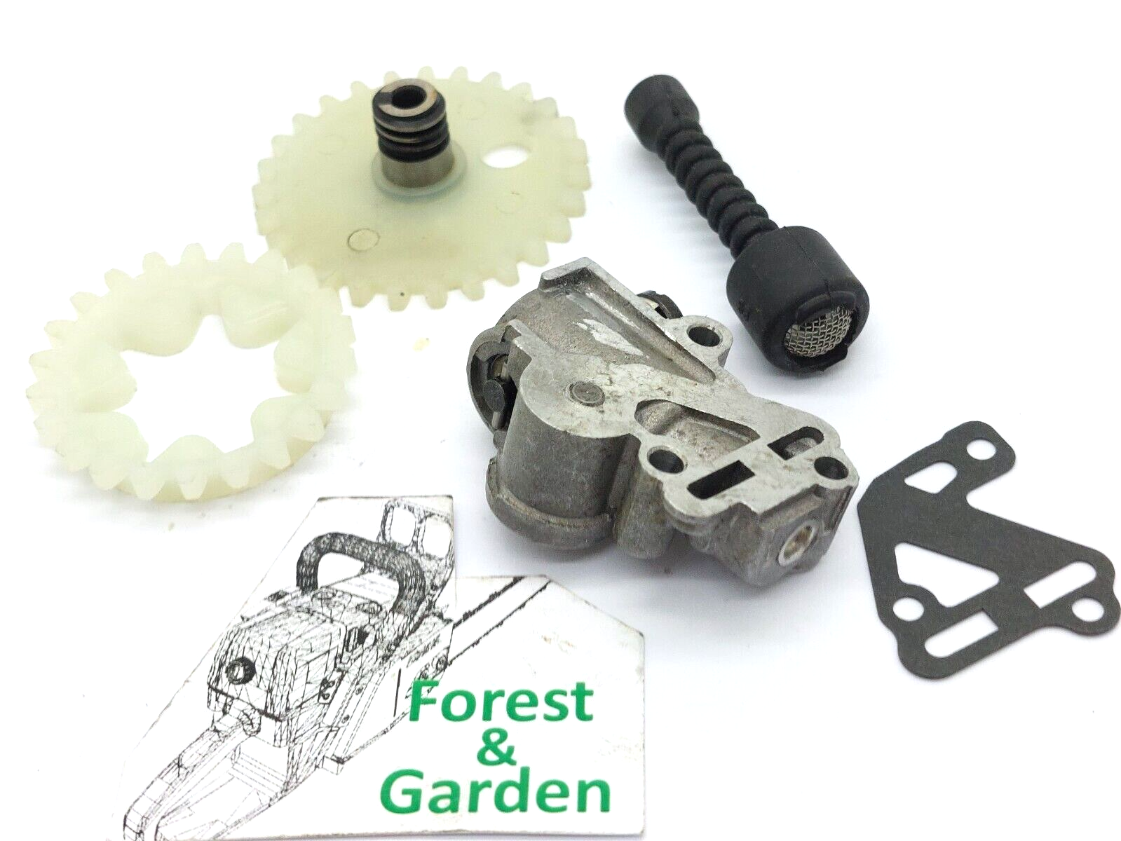 OIL PUMP OILER SET SPUR WHEEL WORM GASKET STIHL 038 MS380 MS381 1119 ...