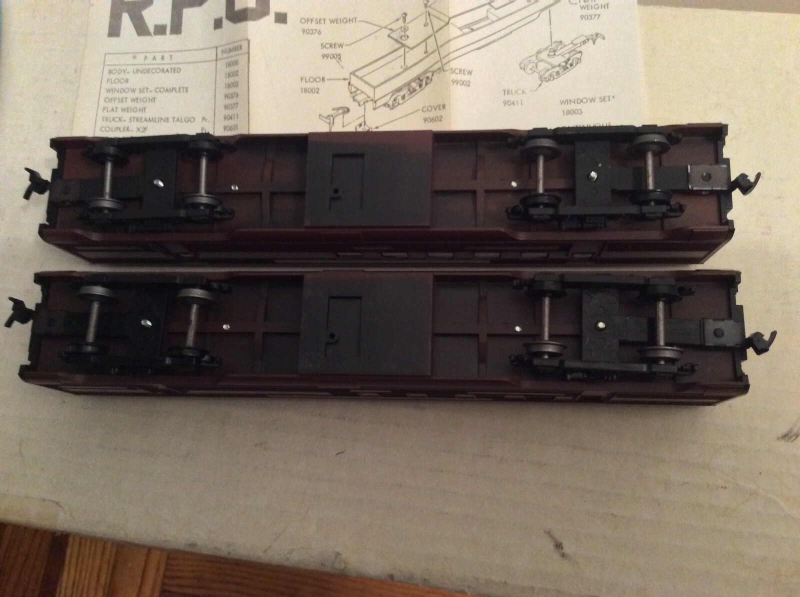 Athearn HO Scale RPO Cars: Pennsylvania (Two Weighted Cars: Assembled ...