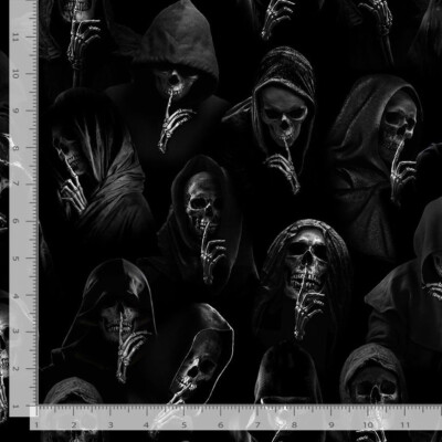 Halloween Wicked Hooded Skeletons Fabric Cotton CD1827 Timeless ...