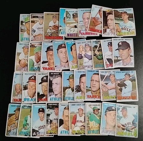 1967 Topps Baseball Card Lot - 36 Different - W/ Barry Moore and Fred ...
