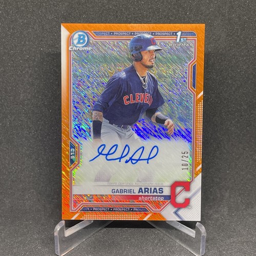 2021 Bowman 1st Chrome Autograph Orange Shimmer Refractor Gabriel Arias ...