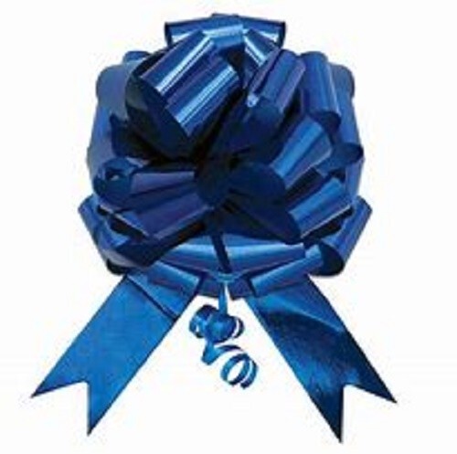 5 LARGE ROYAL BLUE BOWS WEDDING CAR DECORATION FLOWERS GIFT WRAPPING ...