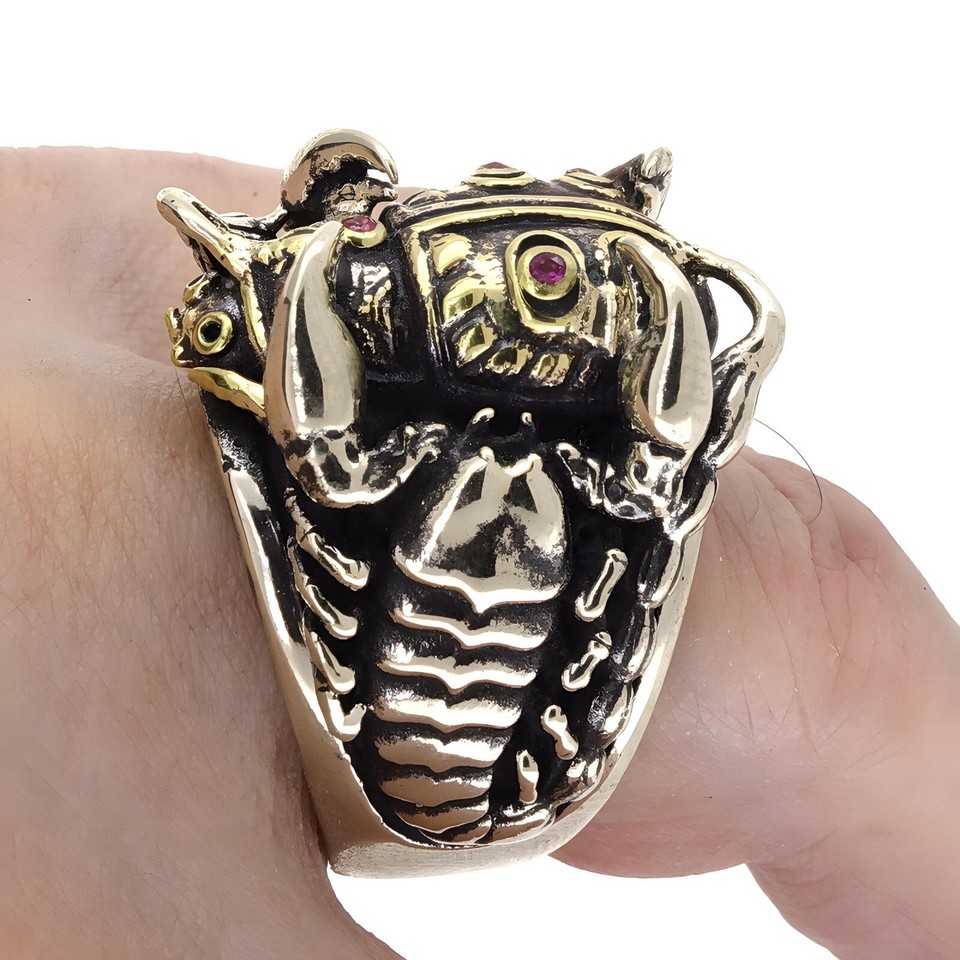 Vintage Scorpion Scarab Ring Size 7.75 Solid Inside, Signed by Artist ...