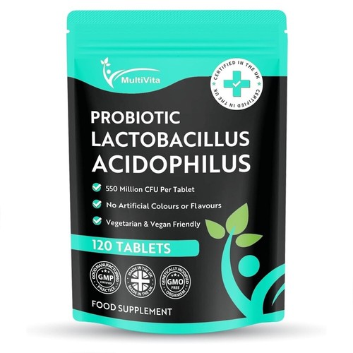 Probiotic Lactobacillus Acidophilus - 120 Tablets 550 Million Live ...