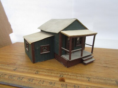 Vintage Wood Built Weathered HO 1/87 Scale Cabin House Building 4 Train ...