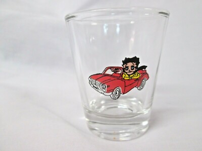 BETTY BOOP CRUISING IN HER CAR ON A CLEAR SHOT GLASS | eBay