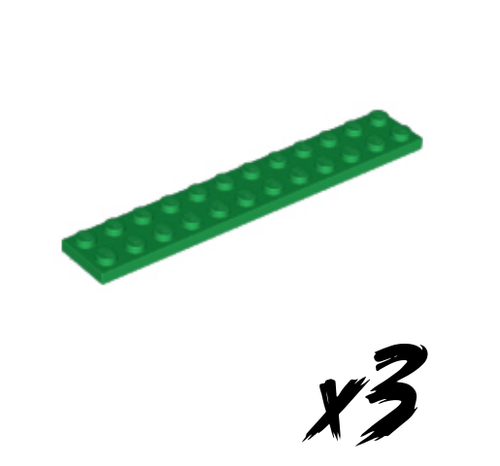 3x LEGO 2445 • 2x12 Plate • Platte • grün • green | eBay