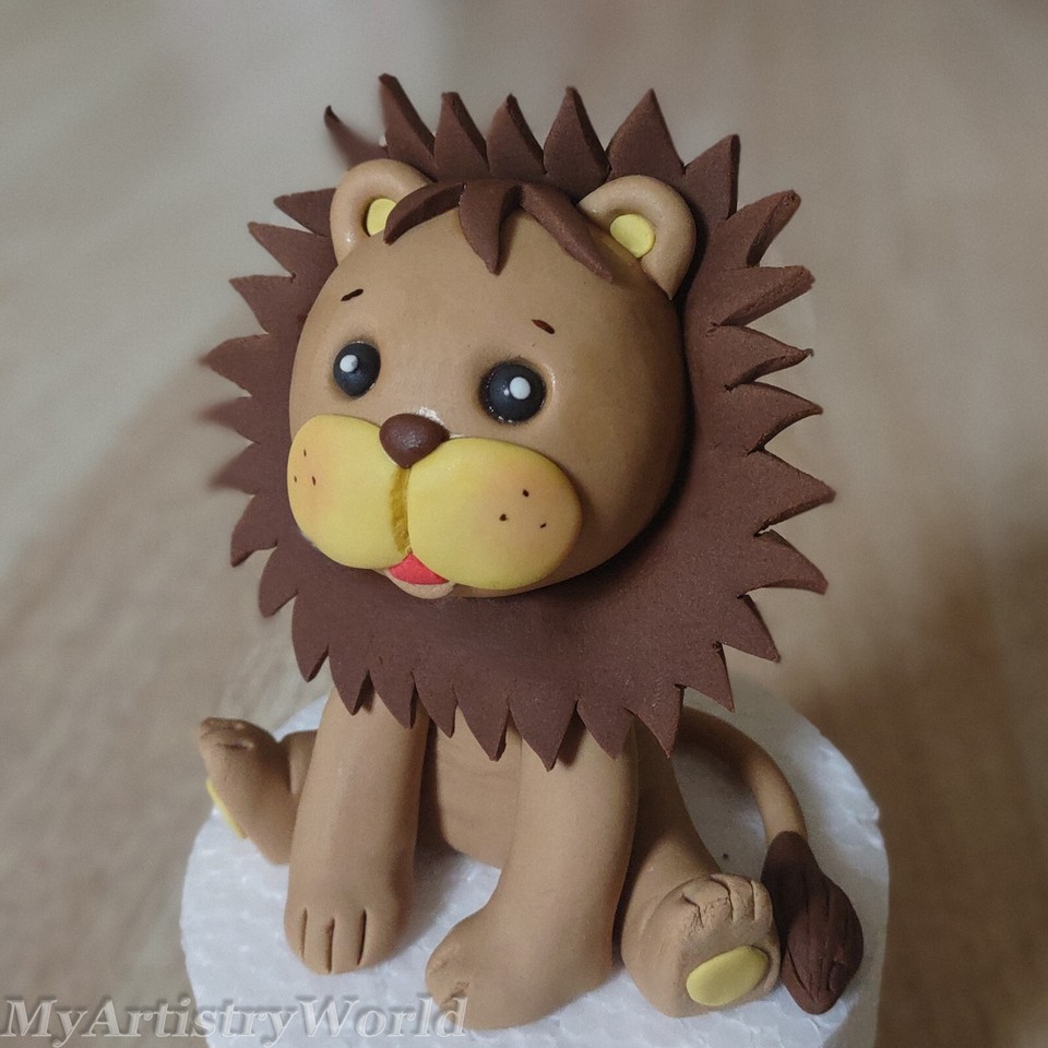 Lion cake topper. Edible 3D fondant/gum paste Lion figurine. | eBay