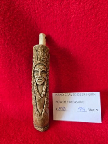 black powder measure, Mountain man, muzzleloader, hand carved deer horn ...