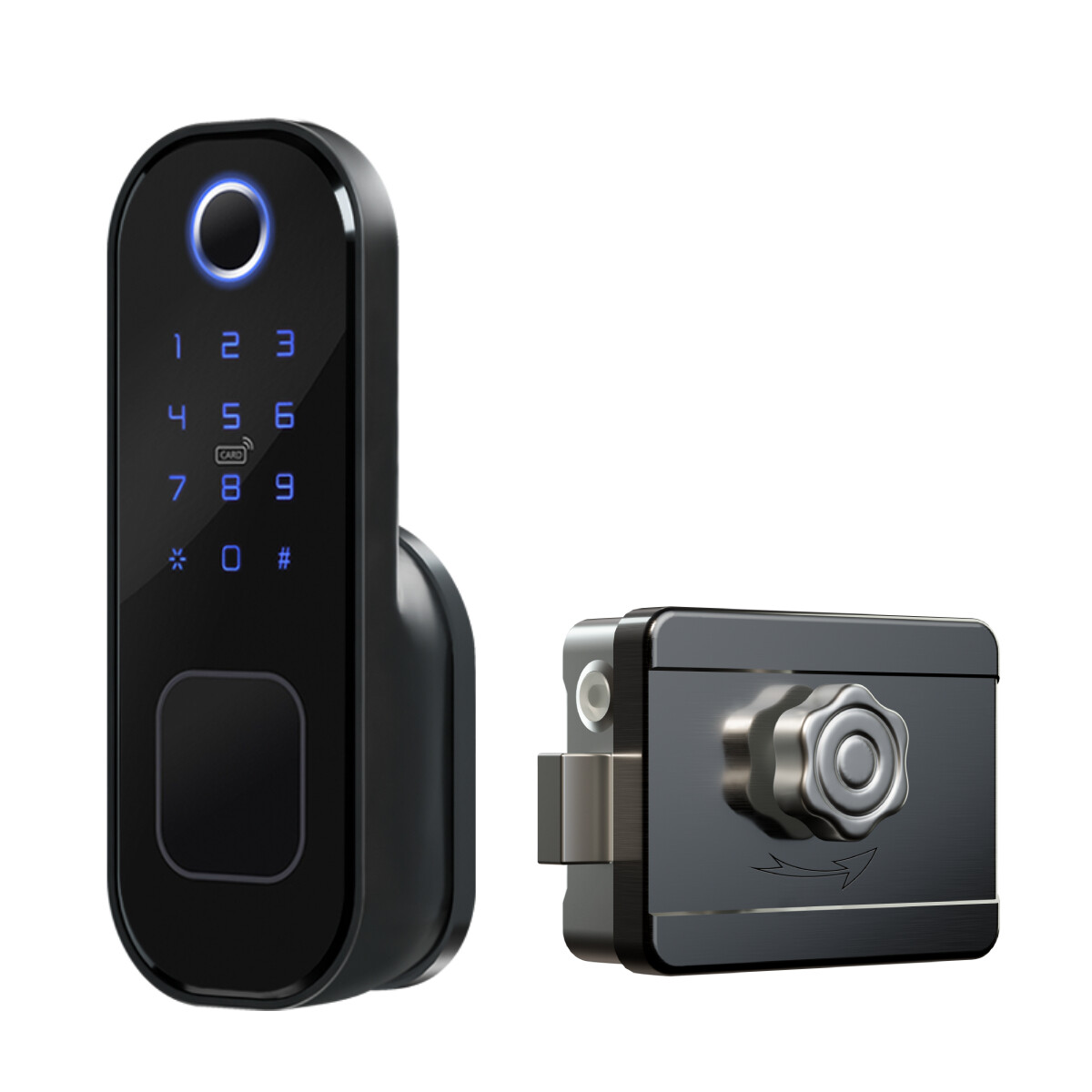 Smart Motorised Lock Deadlatch Rim IP55 Weatherproof Fingerprint ...