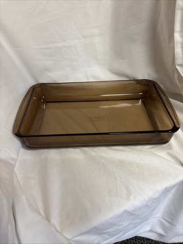 Pyrex Fireside Brown 11" Rectangular Baker #232-N Full Handle | eBay
