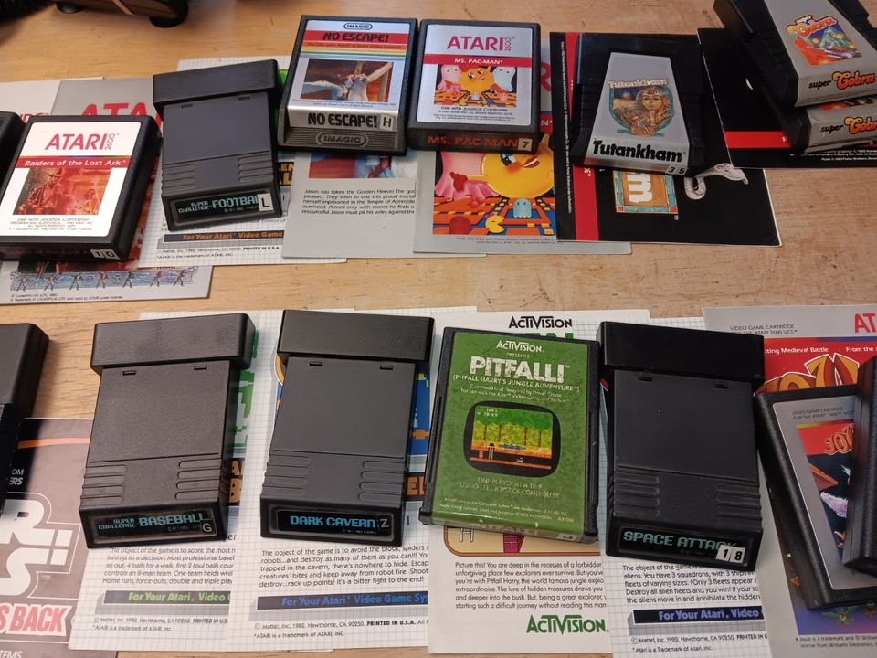 Atari 2600 Video Game Cartridges Game Bundle Manuals and mixed ...