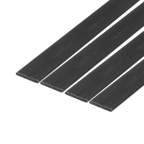 4 Pcs Carbon Fiber Strip 0.6x5mm 500mm Length Pultruded Flat Carbon ...