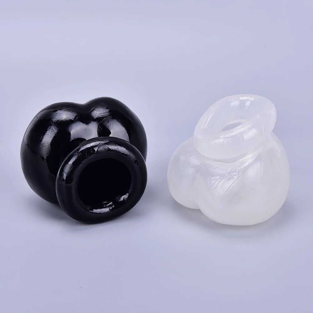 Silicone Penis Bag Ring Ball Stretcher Scrotum Pouch Testicle Squeeze ...