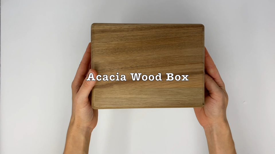 Custom Wooden Memory Box - Small Acacia Wood Box with Hinged Lid for ...