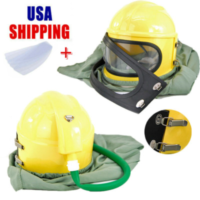 US AIR Supplied Safety Sandblast Helmet Sandblaster Sandblasting Hood ...