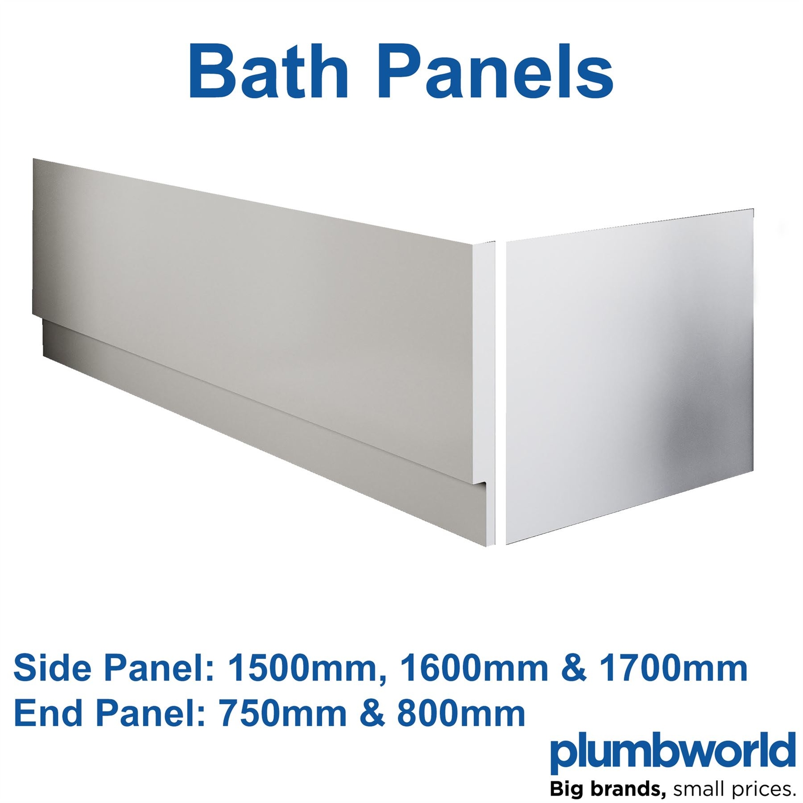 Modern High Gloss White Acrylic Bath Panel Bathroom Front Side End Many ...