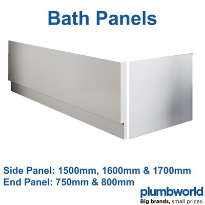 Modern High Gloss White Acrylic Bath Panel Bathroom Front Side End Many ...